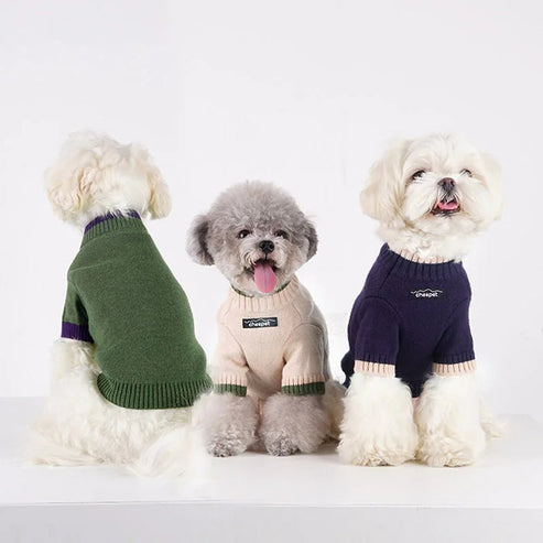 Ultra-Soft Cotton Dog Sweater with Turtleneck – Cozy Small Dog Sweater ...